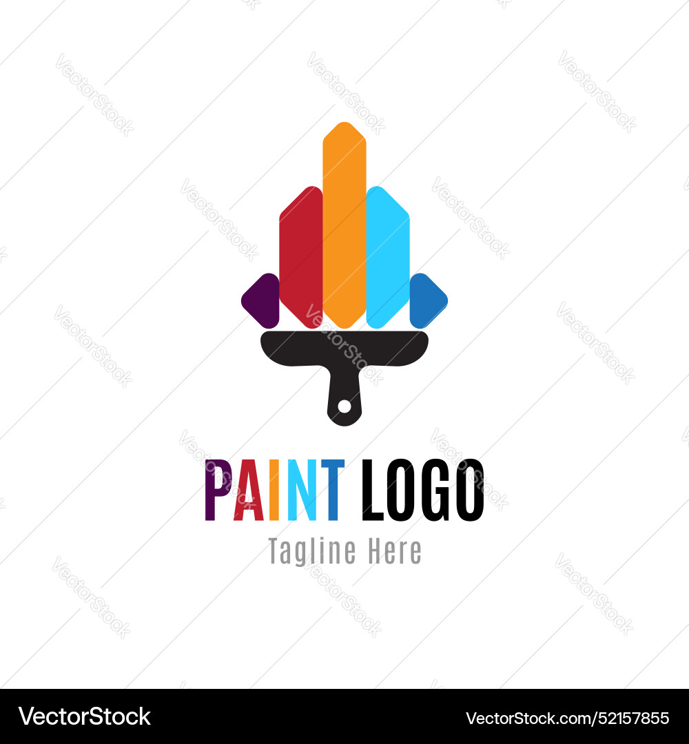 Colorful paint city logo design template Vector Image