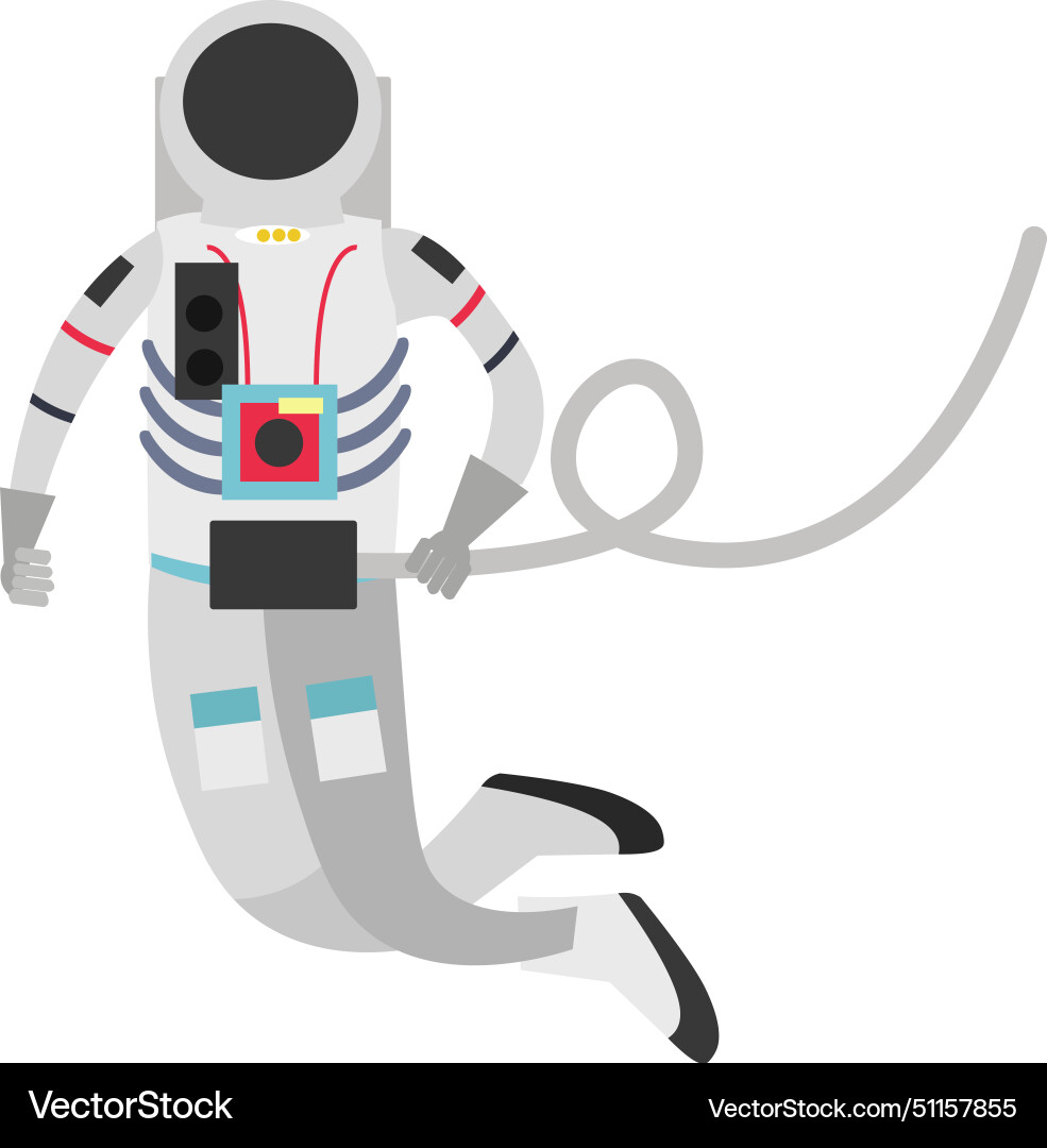 Cosmonaut in spacesuit and helmet floating Vector Image
