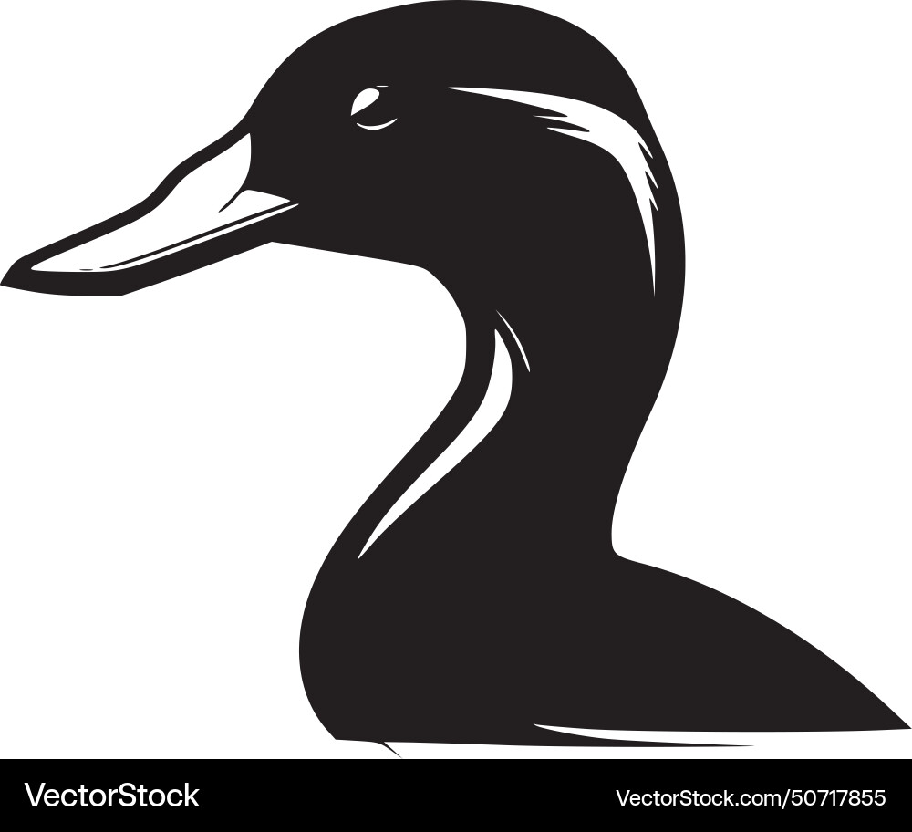 Duck - black and white Royalty Free Vector Image
