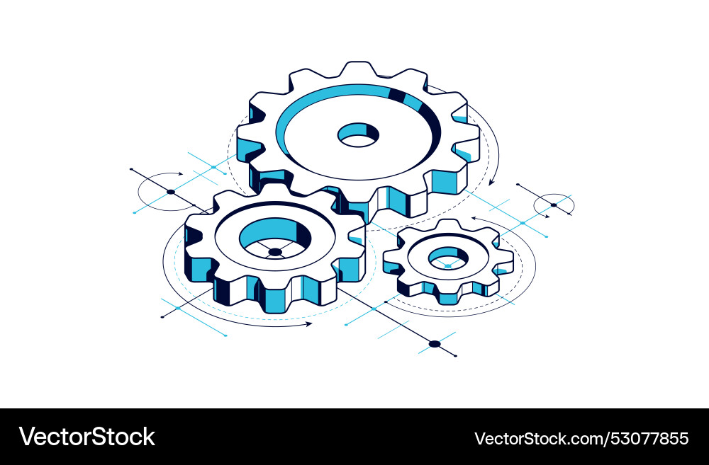 Engineer education concept gears and cogs Vector Image