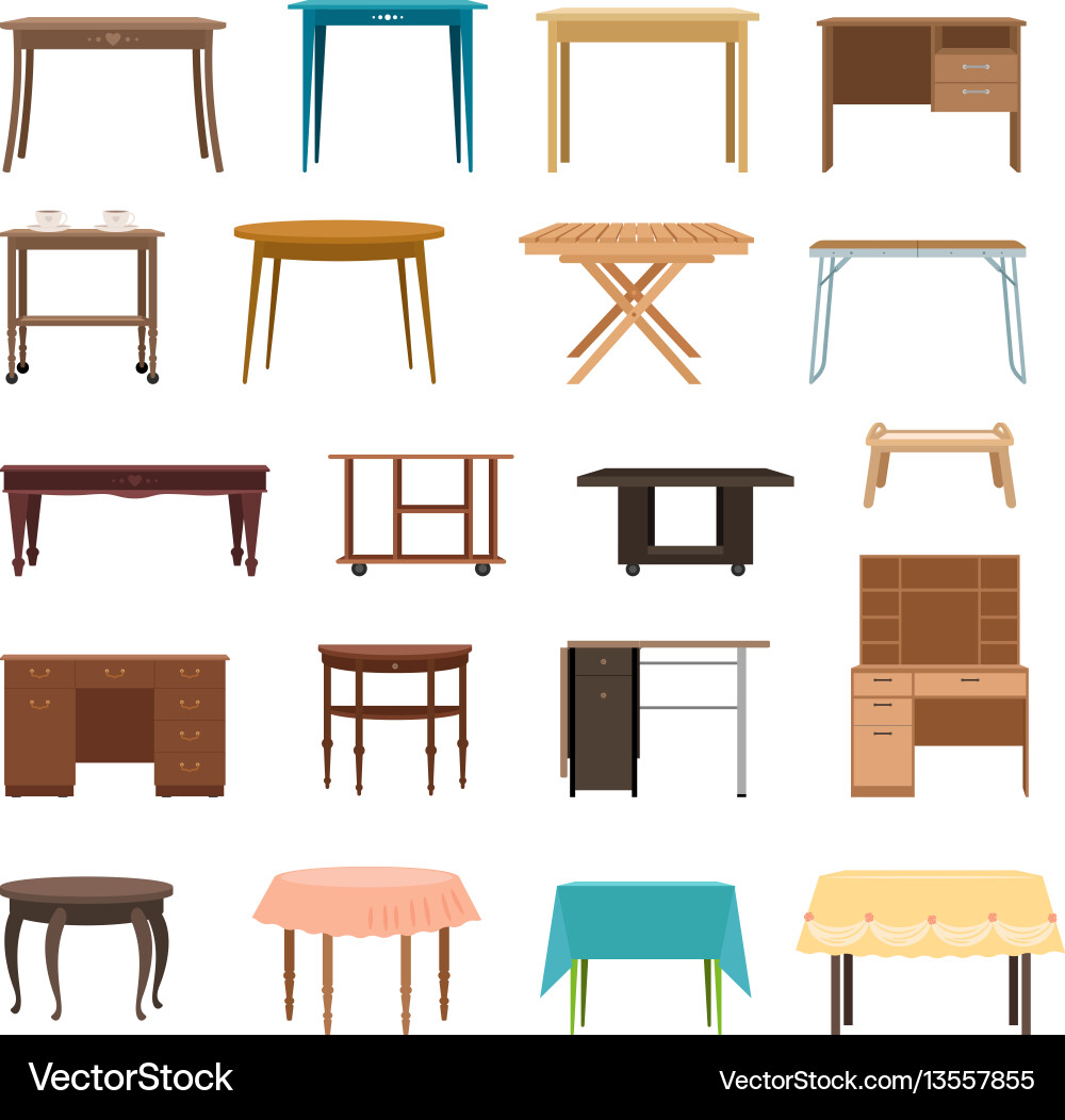 Furniture table isolated on white background Vector Image