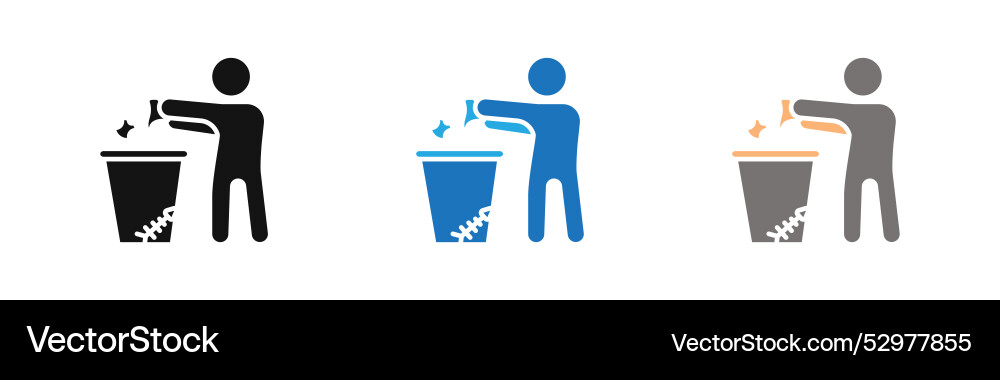 Leftovers disposal icon line art logo set Vector Image