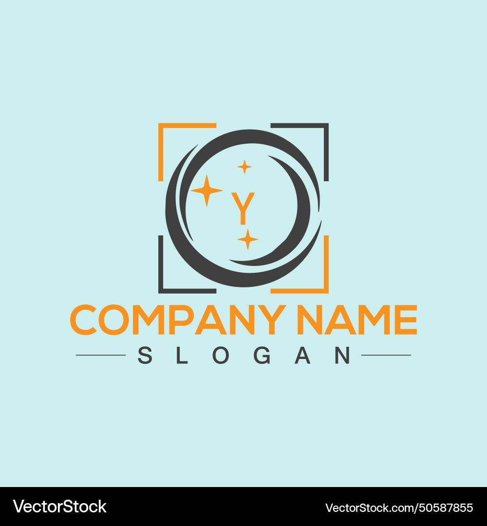 Letter y handwritten unique logo design Royalty Free Vector