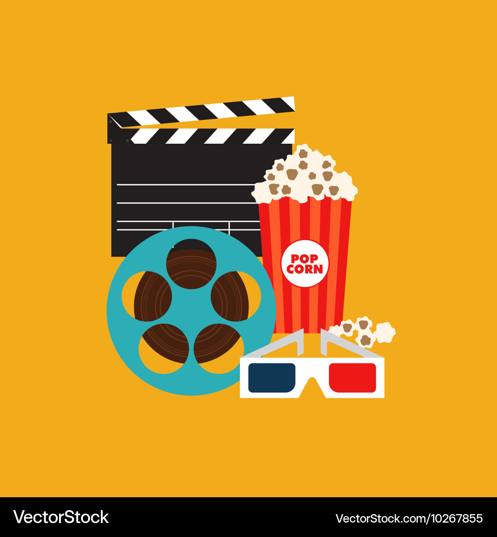 Movie poster flat design Royalty Free Vector Image