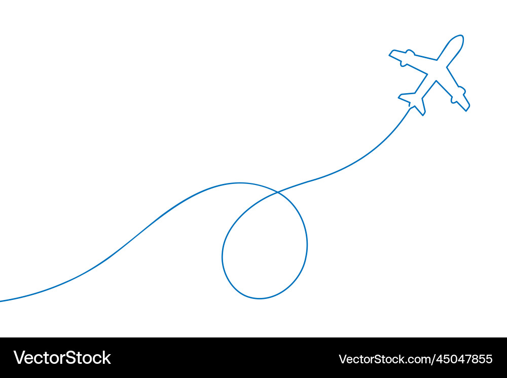 Plane draws a loop in the sky Royalty Free Vector Image
