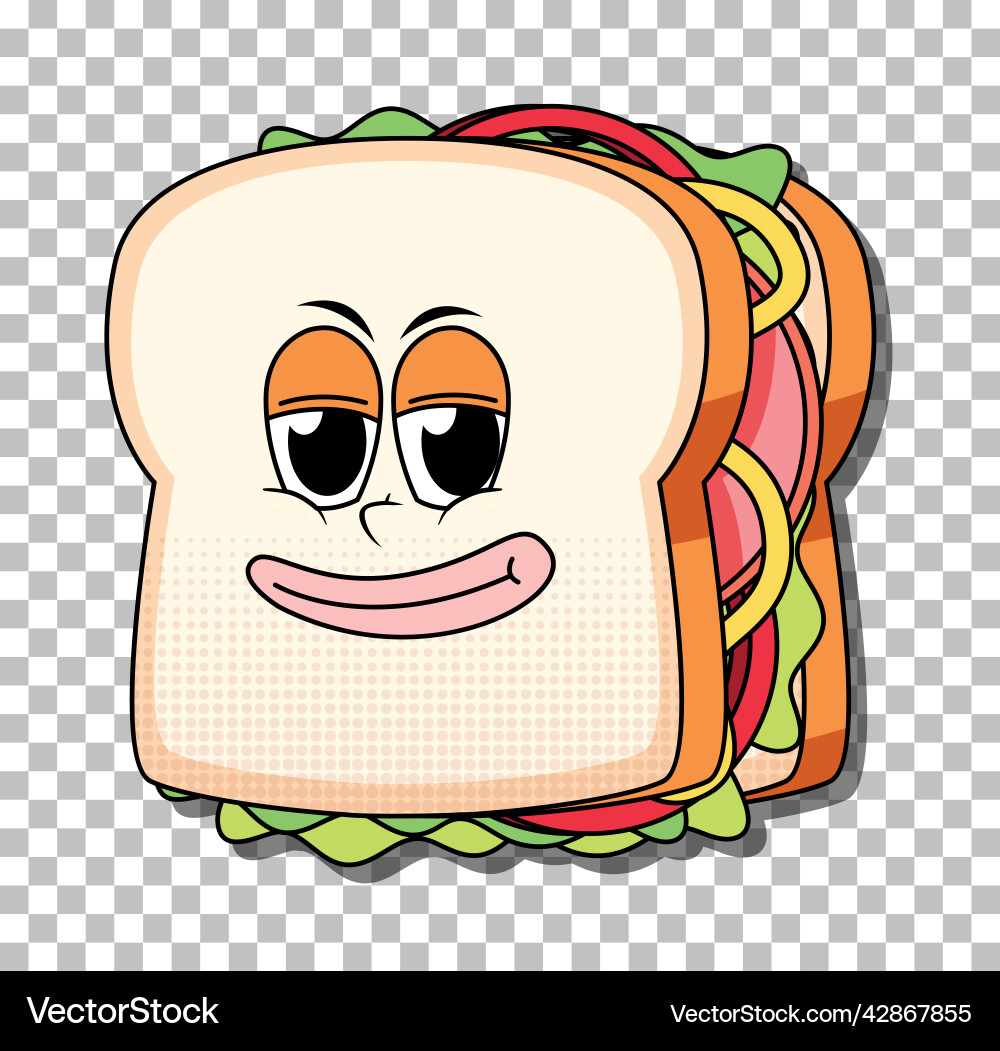 Sandwich cartoon character isolated Royalty Free Vector