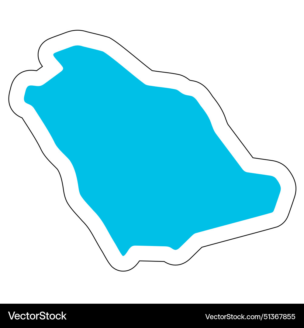Saudi arabia country map sticker Royalty Free Vector Image