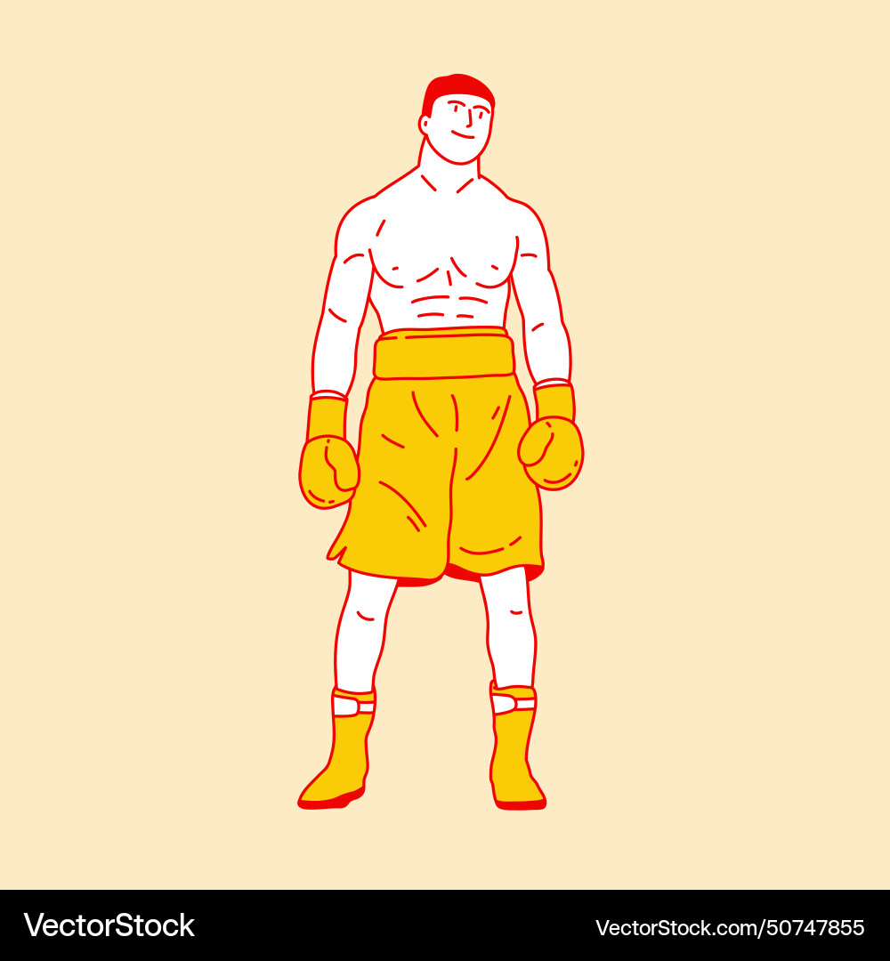 Simple cartoon of a boxer 3 Royalty Free Vector Image