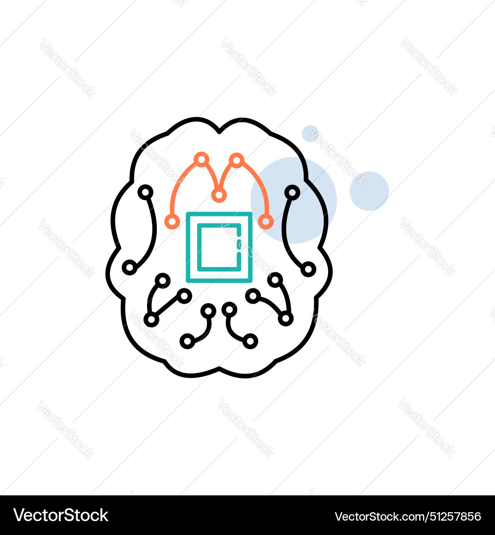 Ai neural networks icon design Royalty Free Vector Image