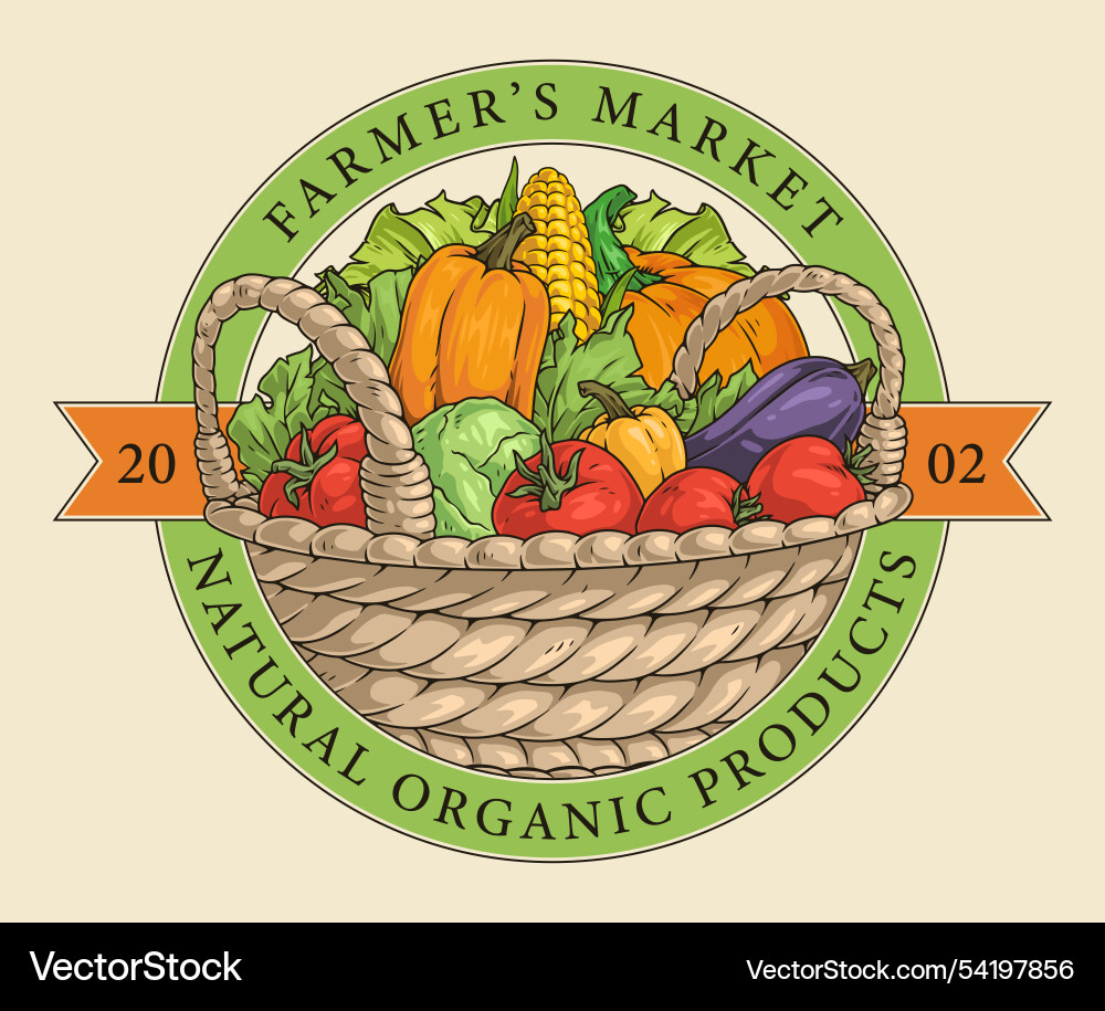 Fresh Produce Market Logo Royalty Free Vector Image