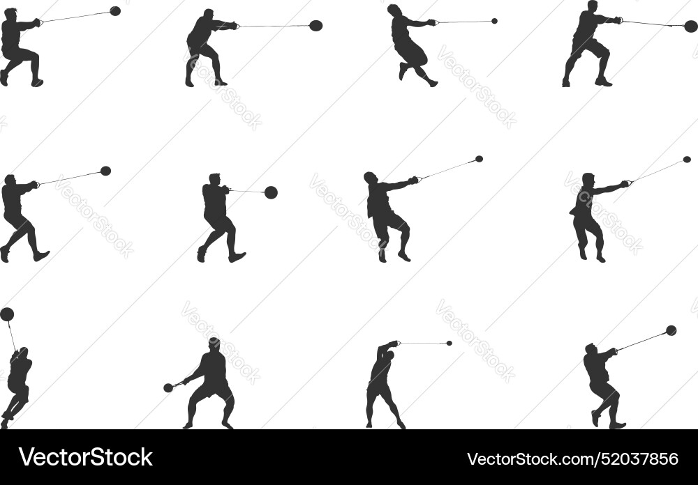 Hammer throw silhouette svg Royalty Free Vector Image