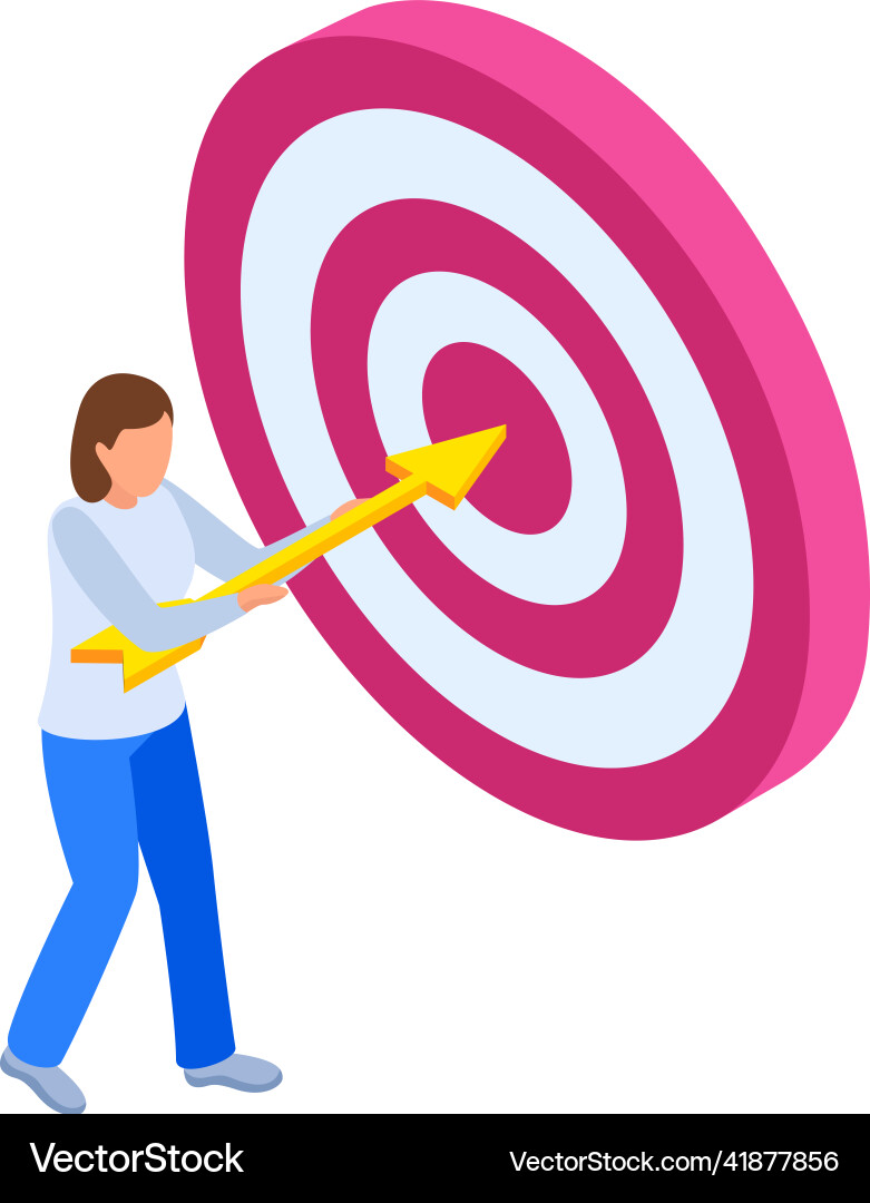 Hit target investment composition Royalty Free Vector Image