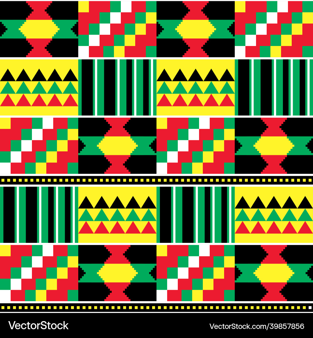 Kente seamless textile pattern from ghana Vector Image