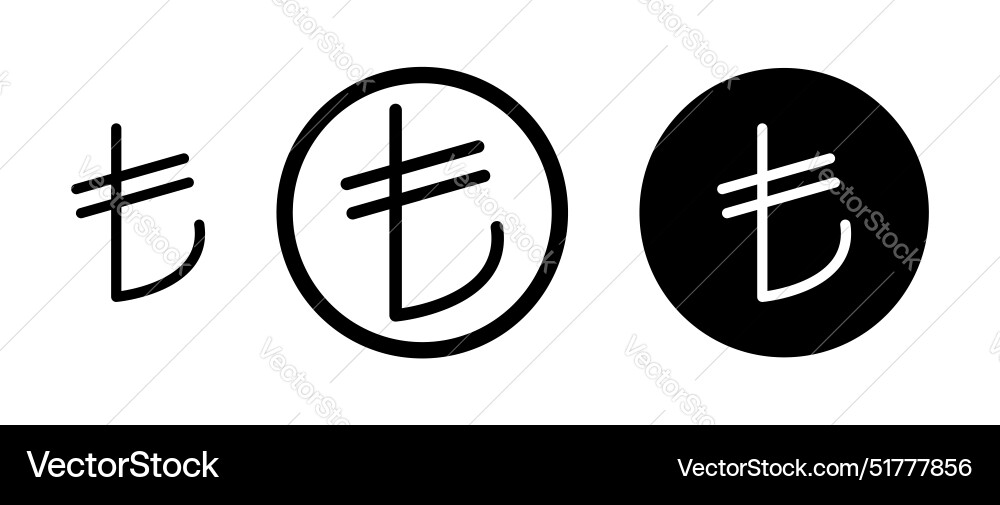 Lira line sign set Royalty Free Vector Image - VectorStock