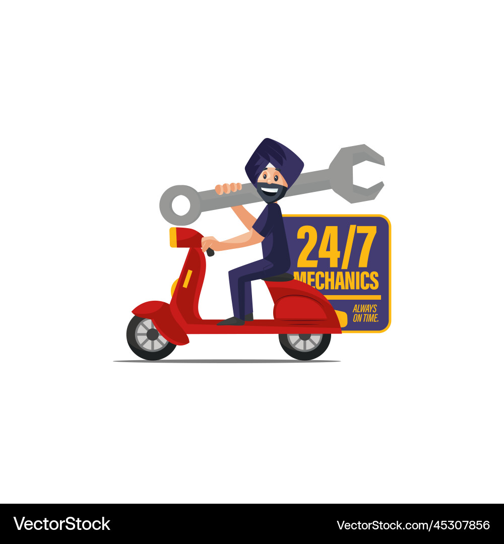 Mechanics always on time mascot logo Royalty Free Vector