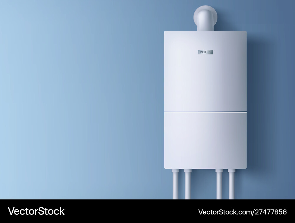 Modern Electric Boiler on Wall Royalty Free Vector Image