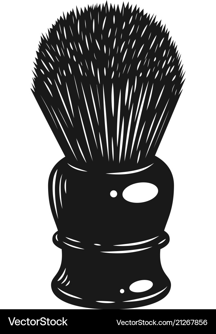 Monochrome barber shaving brush concept Royalty Free Vector
