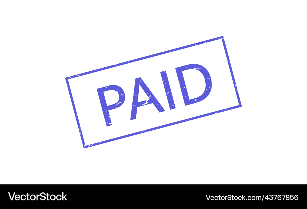 Paid blue grunge stamp on white background Vector Image