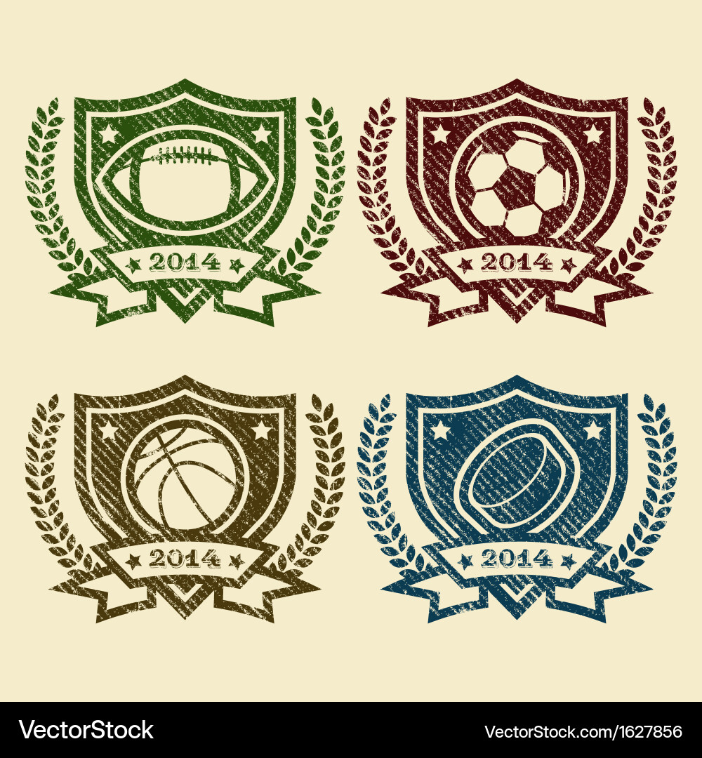 Sport logo emblem rubber stamps Royalty Free Vector Image