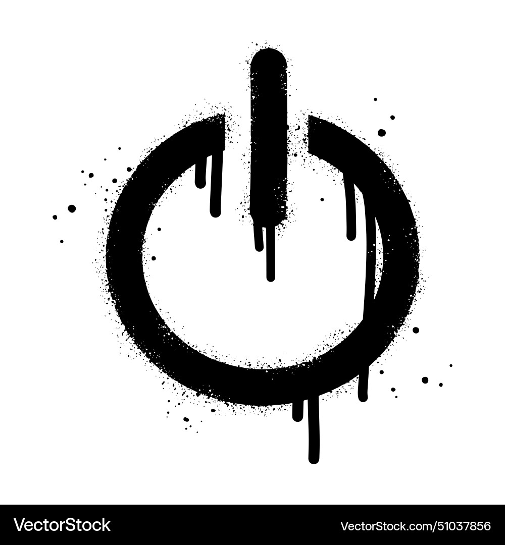 Spray painted graffiti shut down icon on-off Vector Image