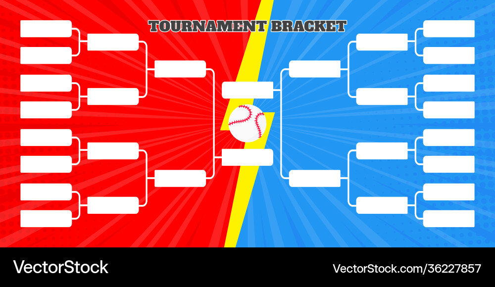 16 Team Tournament Bracket Royalty Free Vector Image