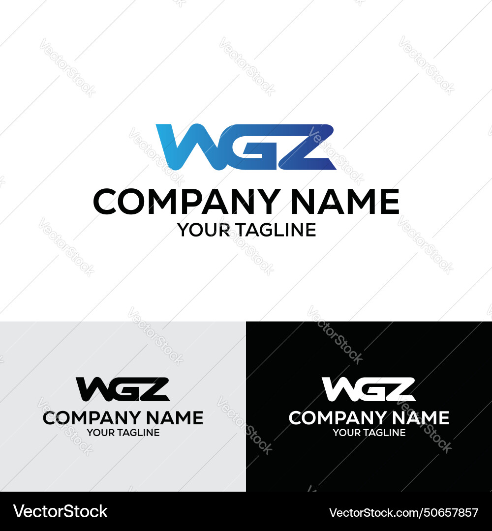 3 letter wgz initial logo template Royalty Free Vector Image