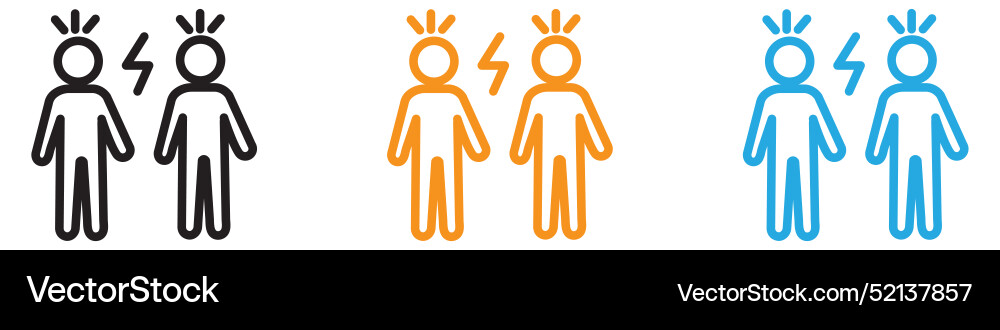 Angry people conflicts logo set collection Vector Image