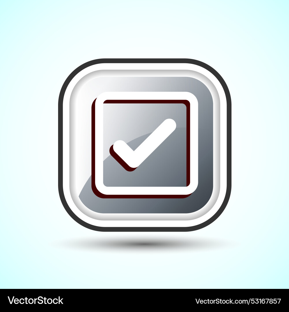 Check mark icon button set design tick symbol Vector Image