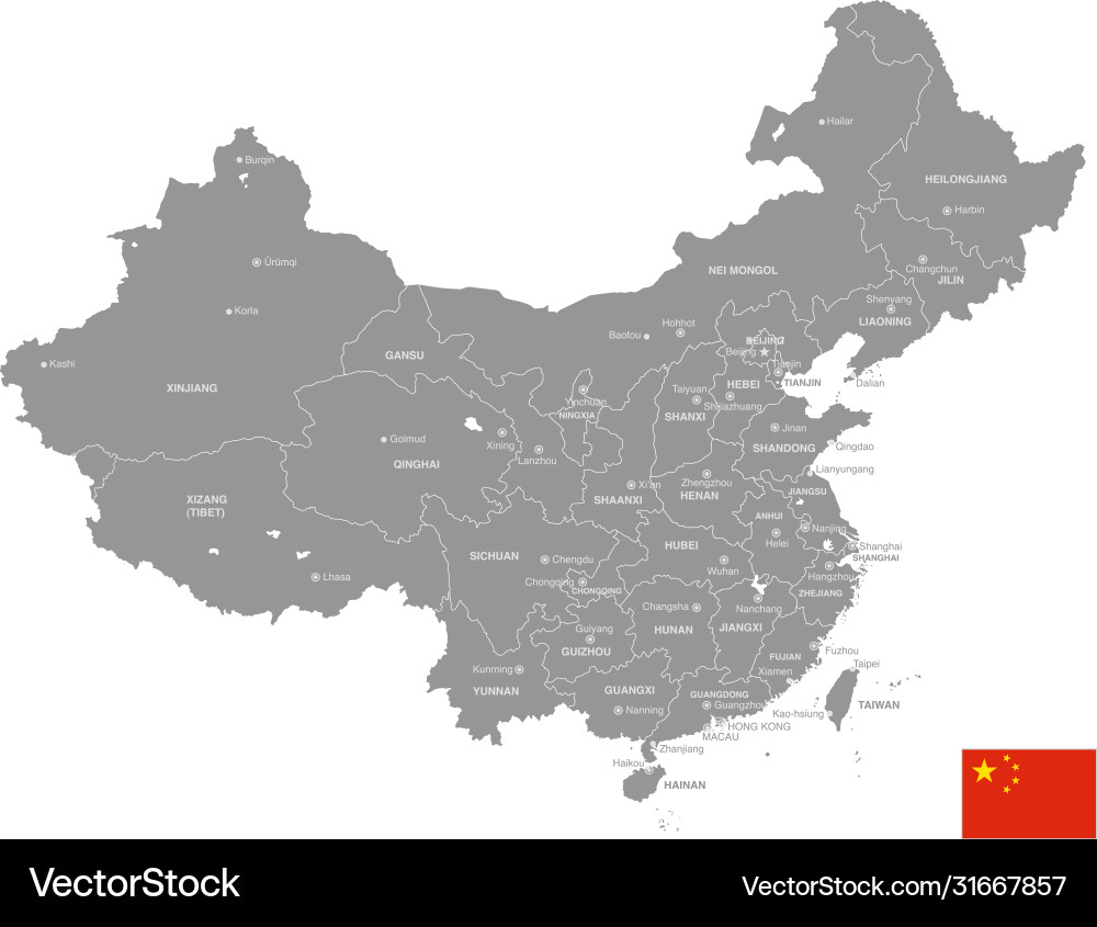 China Political Map Royalty Free Vector Image - VectorStock