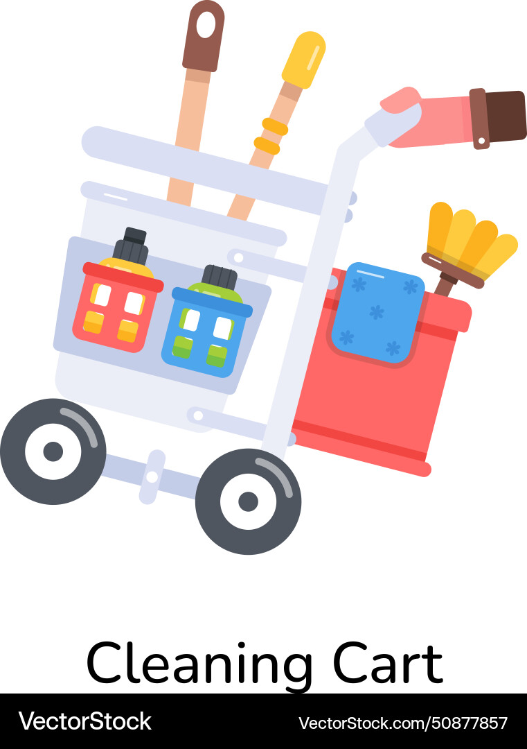 Cleaning cart Royalty Free Vector Image - VectorStock