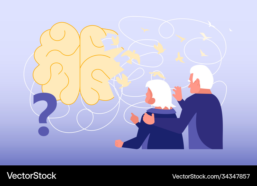 Dementia and elderly memory loss Royalty Free Vector Image