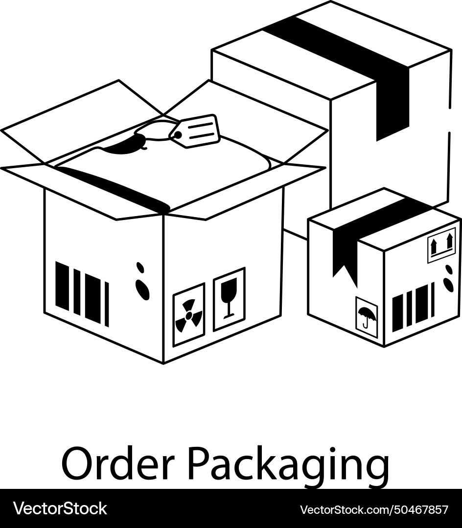 Order packaging Royalty Free Vector Image - VectorStock