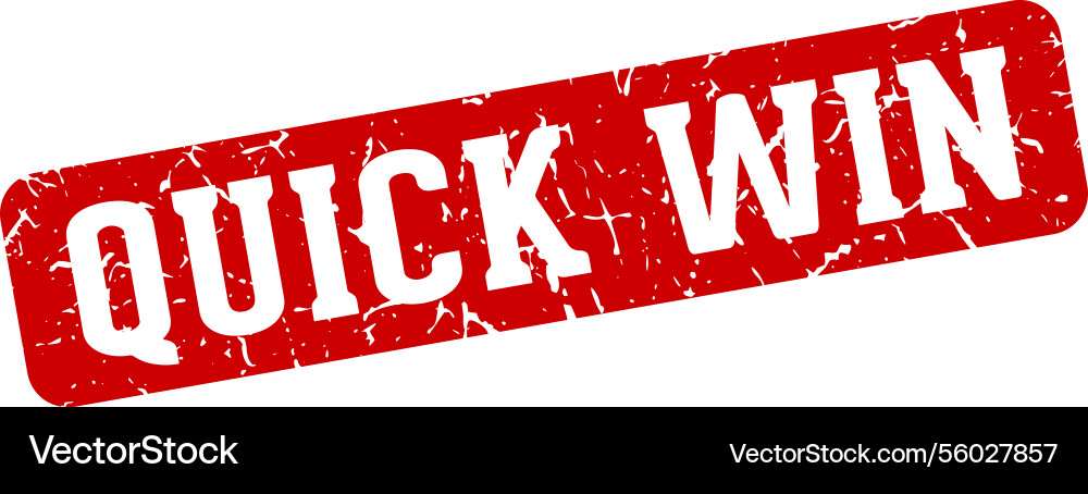 Quick win rectangular sign quick win stamp Vector Image