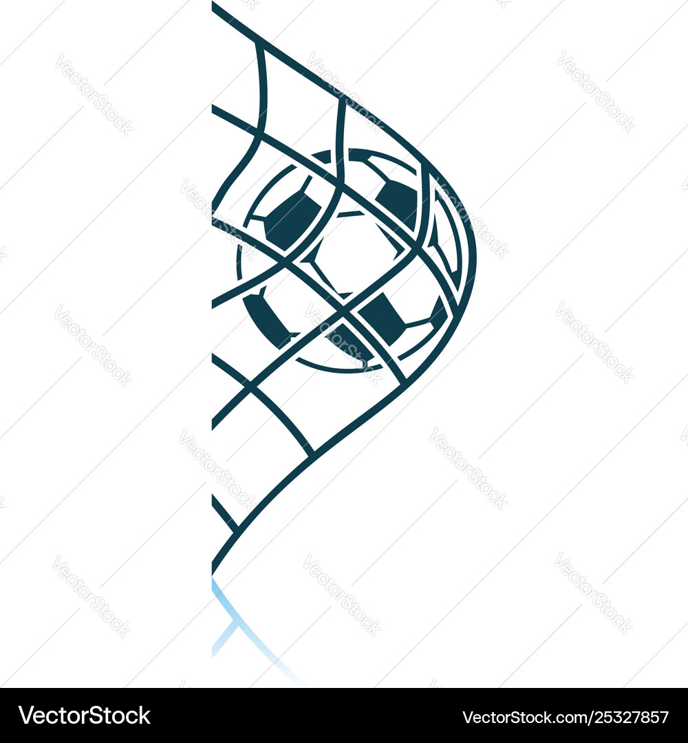 Soccer ball in gate net icon Royalty Free Vector Image
