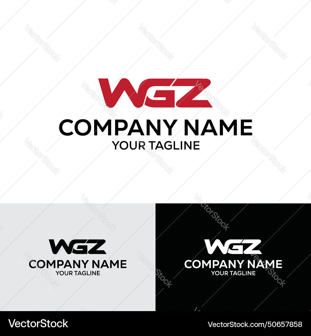 3 letter wgz initial logo template Royalty Free Vector Image