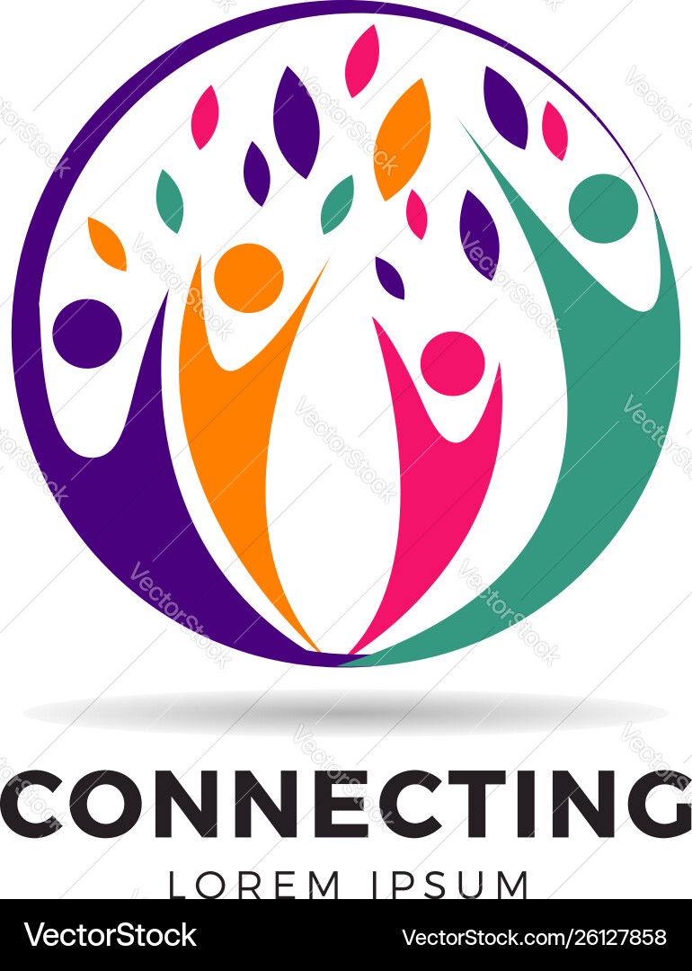 Circle colorful community logo symbol Royalty Free Vector