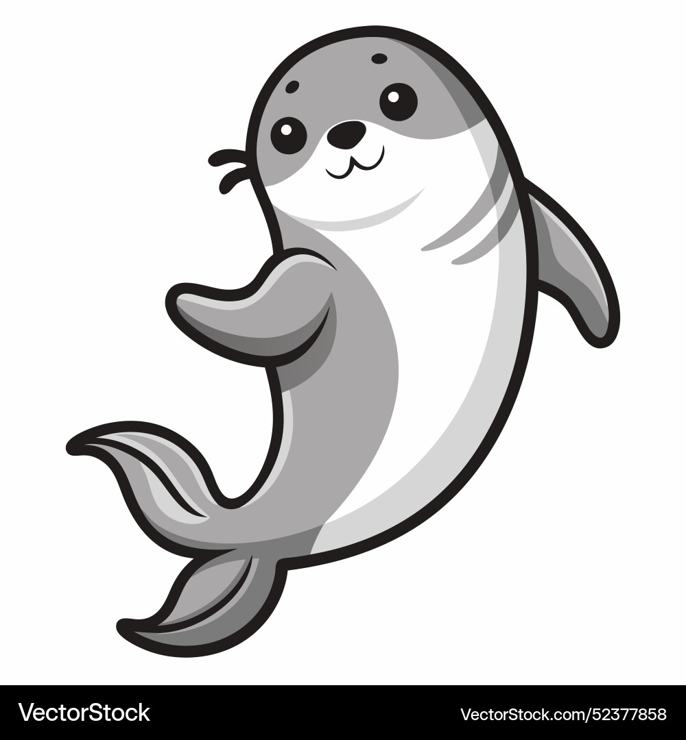 Crabeater seal dancing kawaii – Royalty-Free Vector | VectorStock