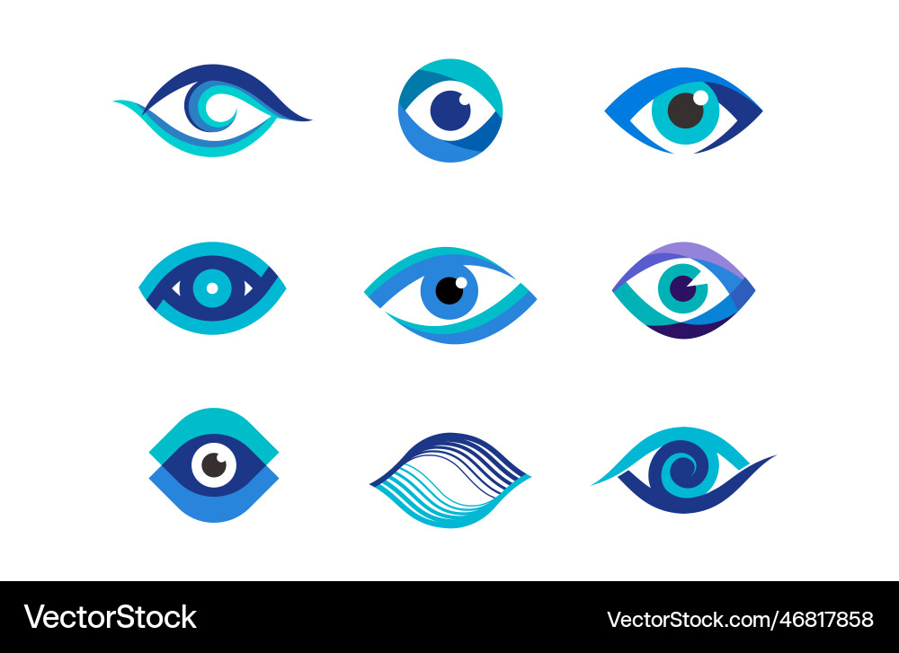 Eye Optics & Vision Logos Royalty Free Vector Image