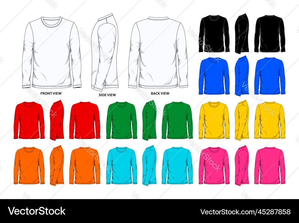 Long Sleeve Shirt Template Side Long Sleeve T Shirt Template