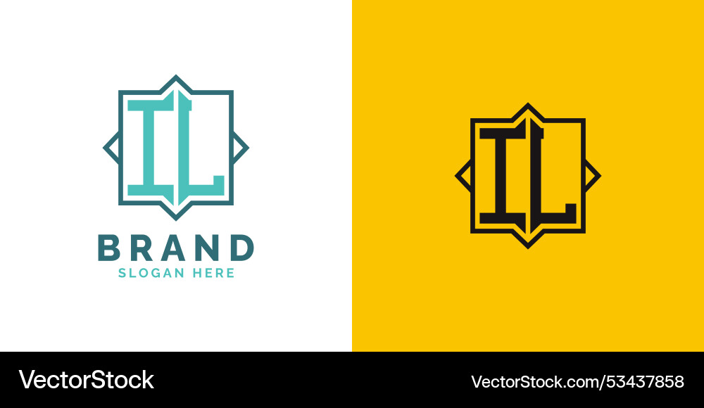Modern il monogram logo design initial letter Vector Image