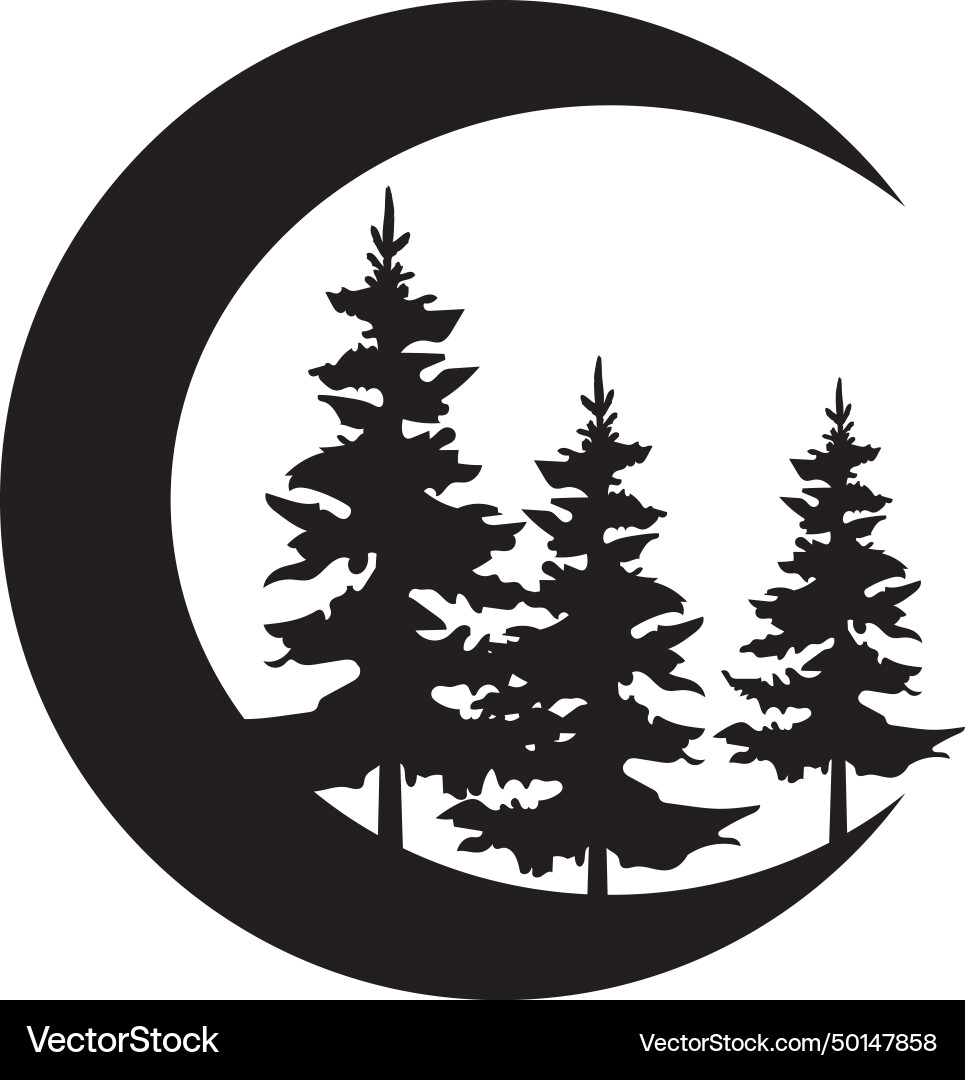 Moon forest Royalty Free Vector Image - VectorStock