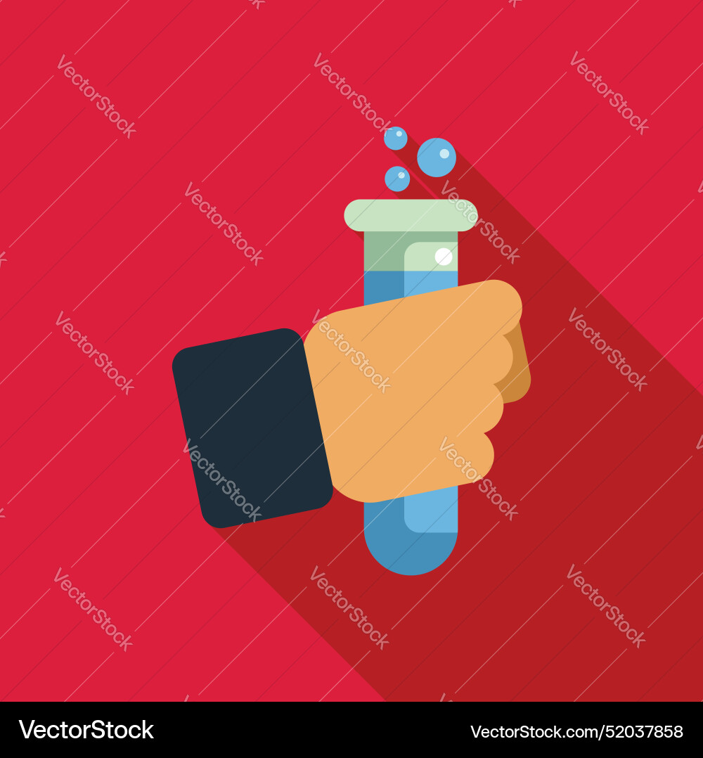 Scientist hand holding test tube experiment icon Vector Image