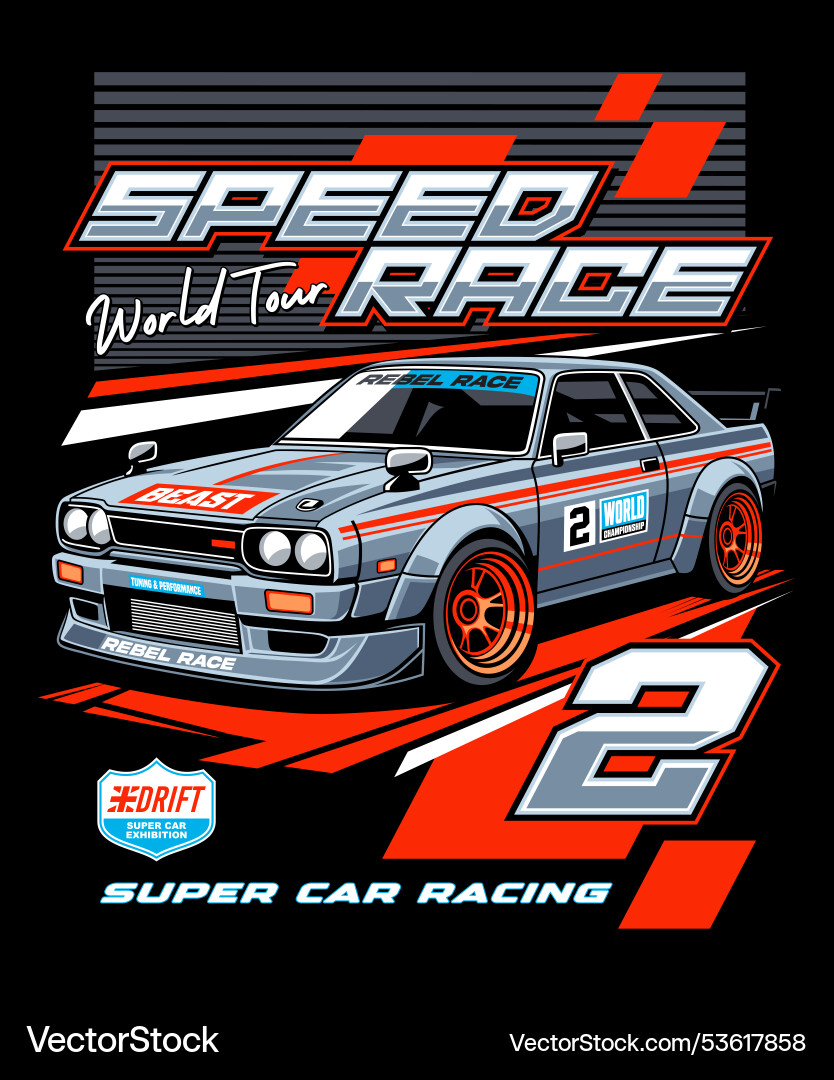 Speed race world tour Royalty Free Vector Image