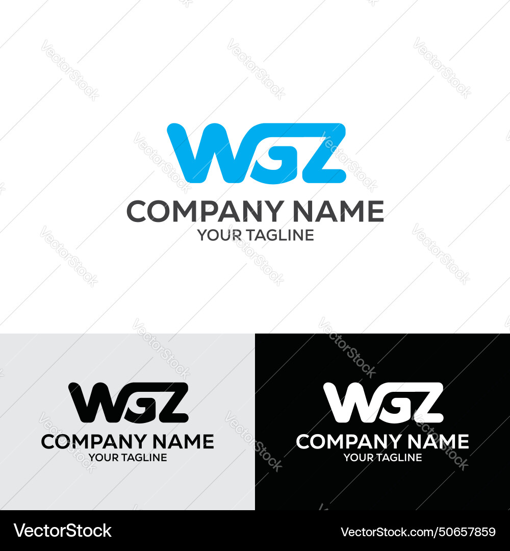 3 letter wgz initial logo template Royalty Free Vector Image