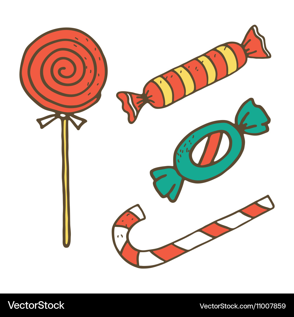 Candy set colored Royalty Free Vector Image - VectorStock