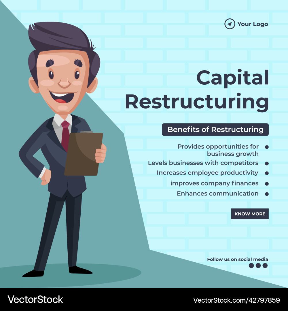 Capital restructuring cartoon style banner design Vector Image