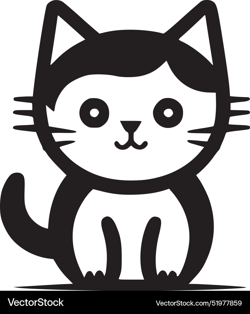 Cat - black and white isolated icon Royalty Free Vector