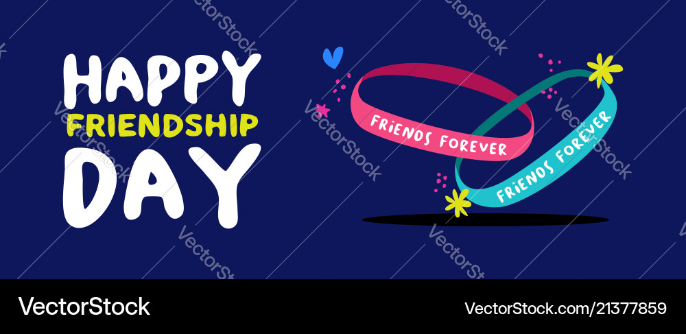 Friendship Bracelet Web Banner - Happy Day Vector Image