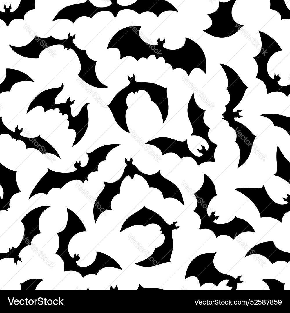 Halloween Bat Cloud Pattern Royalty Free Vector Image