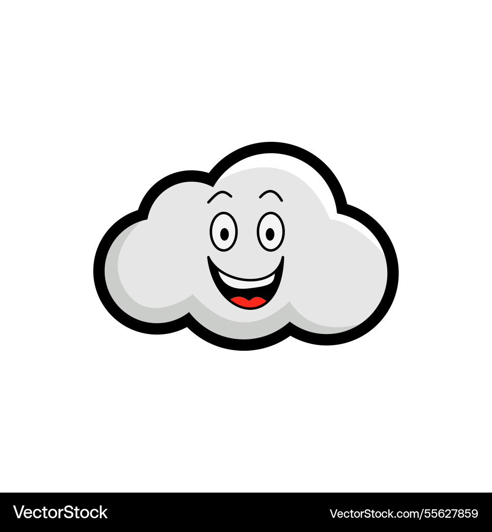 Happy cloud with smiling face Royalty Free Vector Image